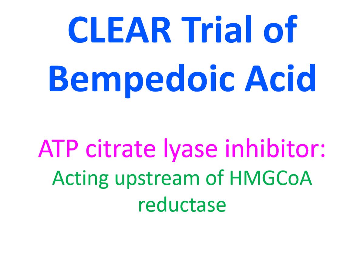CLEAR Trial of Bempedoic Acid - All About Cardiovascular System and ...
