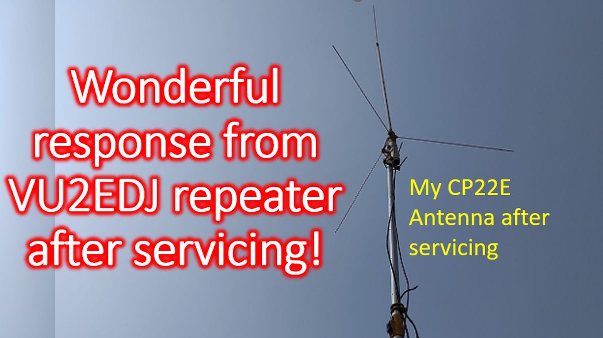 Wonderful response from VU2EDJ repeater after servicing! - Johnson's ...