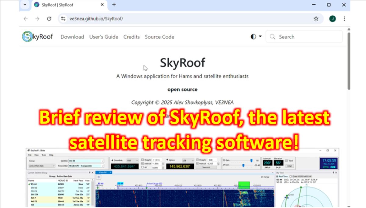 Brief review of SkyRoof, the latest satellite tracking software ...